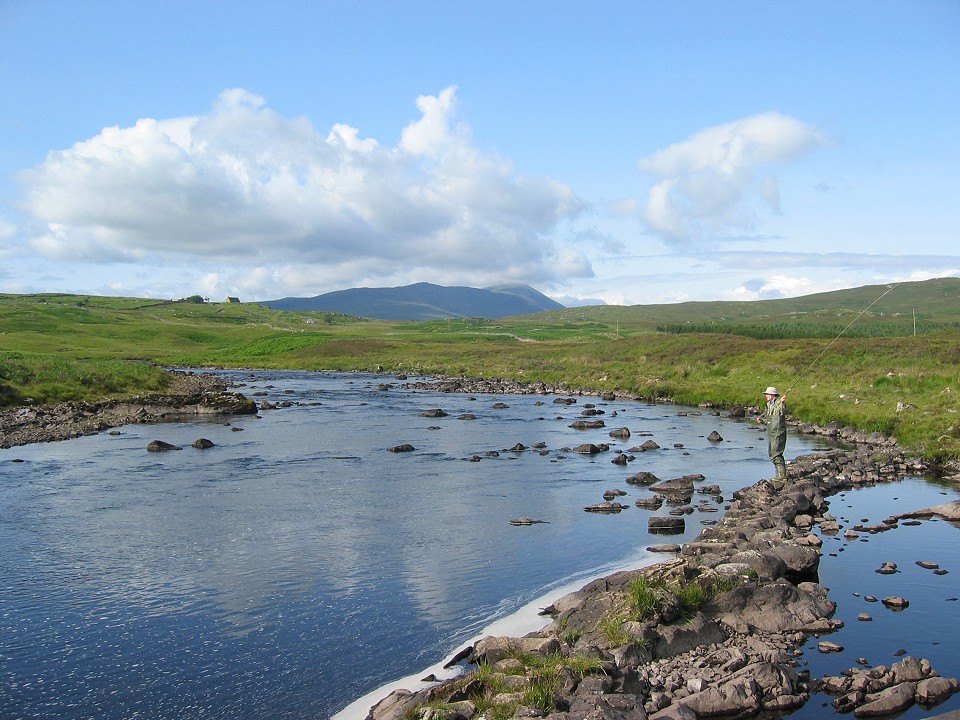 Salmon Fishing on the River Naver at Syre Estate in Sutherland, Scotland