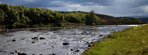 Salmon Fishing on the River Naver at Syre Estate in Sutherland, Scotland